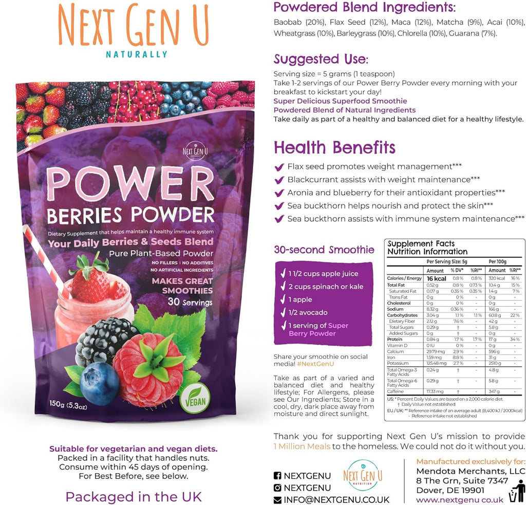 Super Berry Powder 150g Pouch – Next Gen U
